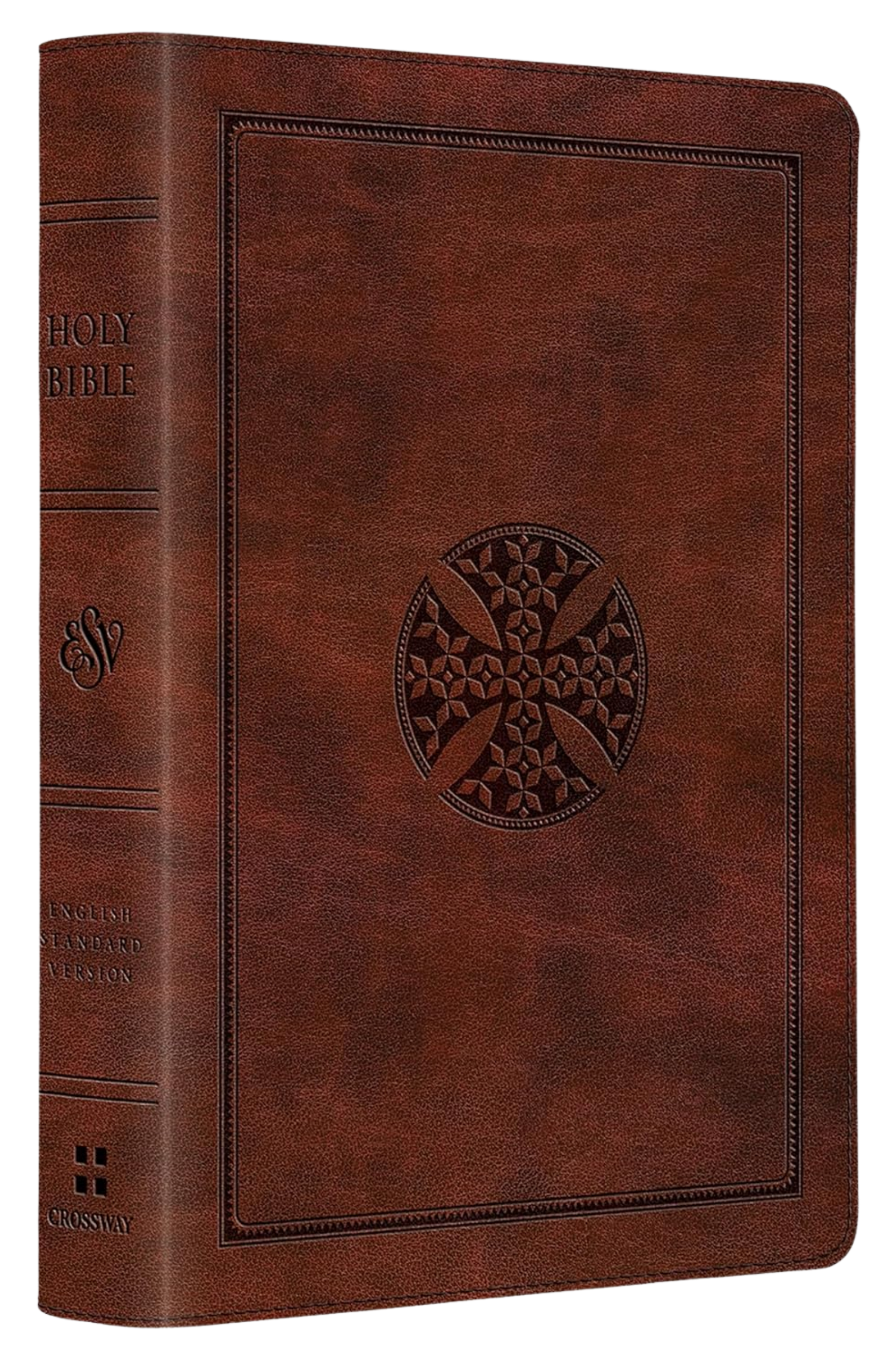 ESV Large Print Compact Bible (TruTone, Brown, Mosaic Cross Design ...